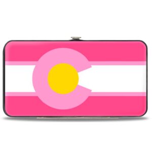 buckle-down womens buckle-down hinge - colorado flags7 repeat pinks/white/light pink/yellow wallet, multicolor, 7 x 4 us