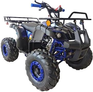 upgraded 125cc big atv automatic transmission w/reverse, led headlight, big 19"/18" tires (factory packaged) (blue color)