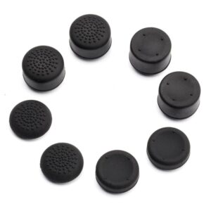 Anti-Slip Soft Silicone Rubber Cover Skin Case for Sony PlayStation 4 PS4 PS4 Pro Slim Controller with 8 x Thumbsticks Joystick Caps - Black