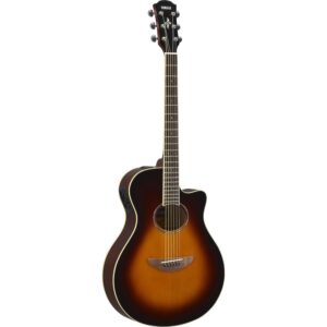 yamaha apx600 ovs thin body acoustic-electric guitar, old violin sunburst