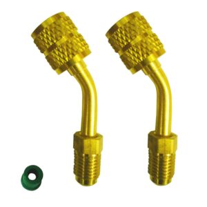 r410a adapter for mini split hvac system 5/16" female quick couplers x 1/4" male flare,pack of 2