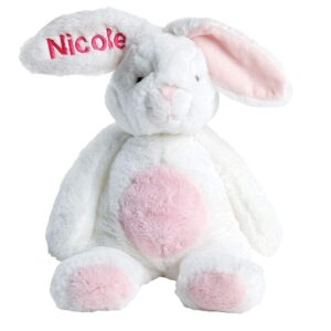 lillian vernon my first easter bunny plush pink toy - stuffed animal with customizable embroidered name for boys & girls, personalized kids & toddler gifts, 16 inches tall