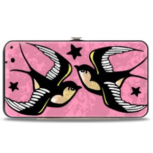 buckle-down womens buckle-down hinge - lucky close-up pink wallet, multicolor, 7 x 4 us