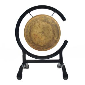 7" to 8" gongs on high c stand - includes gong, string, mallet, & stand/small sturdy metal stand/easy to assemble/mini bronze traditional gong/great for small spaces