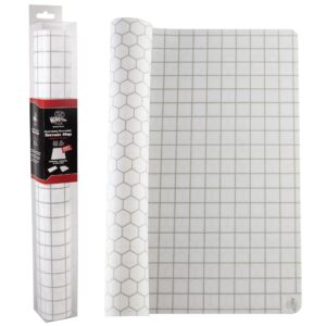 double-sided role playing rpg game mat- reversible silicone battle matte grid w hexes and squares- xl 20"x20"-foldable, rollable, wet eraseable - made for d&d dungeons dragons, pathfinder and more