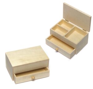 baker ross - ar143 wooden jewelry boxes craft project — ideal for kids' arts and crafts, gifts, keepsakes and more (pack of 2)