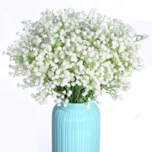 cattree artificial flowers, baby breath gypsophila plastic fake plants wedding bridal bouquet party indoor outdoor diy home garden verandah office table centerpieces arrangements decoration 4 pcs