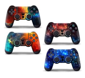 uushop 4pcs vinyl skin sticker decal cover for playstation4 ps4 controller - four pack starry sky