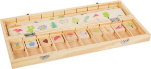 small foot wooden toys wooden picture sorting box educate educational toy designed for children ages 3+, multi (10845)