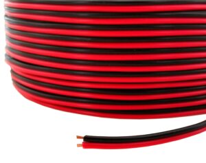 gs power 100% copper 20 awg (american wire gauge) stranded red/black 2 conductor bonded zip cord cable for low voltage car electronic audio led light - 50 ft (also in 100 & 200 ft)