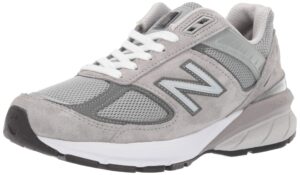 new balance womens made in us 990 v5 sneaker, grey/castlerock, 8.5 us