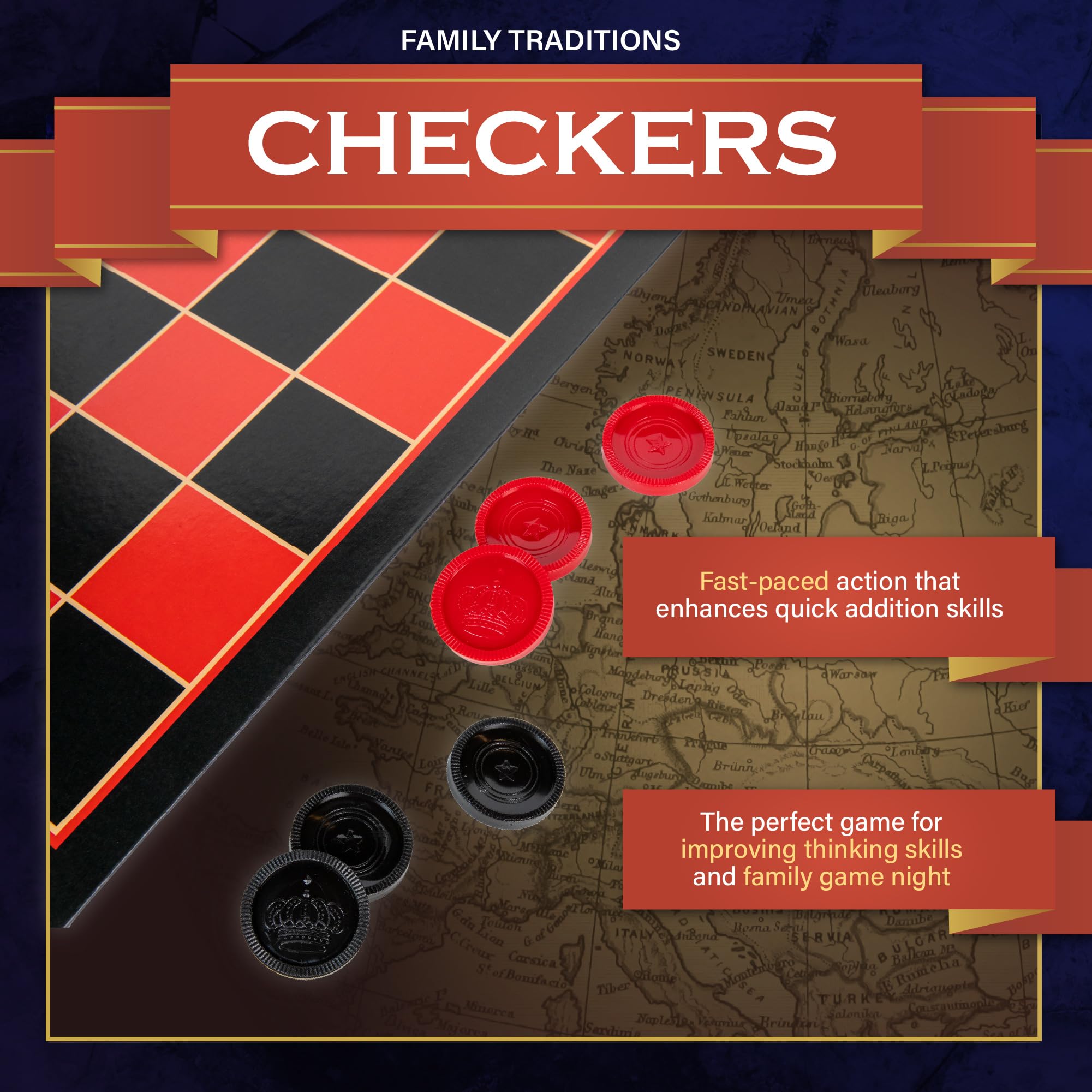 Continuum Games Checkers Family Traditions Board Games for 72 months to 1188 months