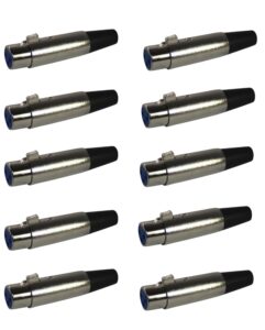 ycs basics wire your own solder type xlr female connector, 10 pack