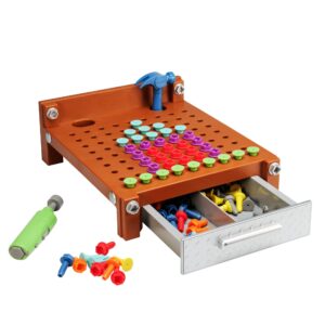 educational insights design & drill my first workbench, drill toy, stem & construction, 125 pieces, ages 3+