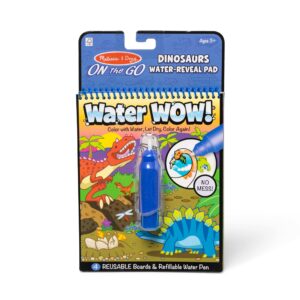 melissa & doug on the go water wow! reusable water-reveal activity pad – dinsoaur books, stocking stuffers, arts and crafts toys for kids ages 3+