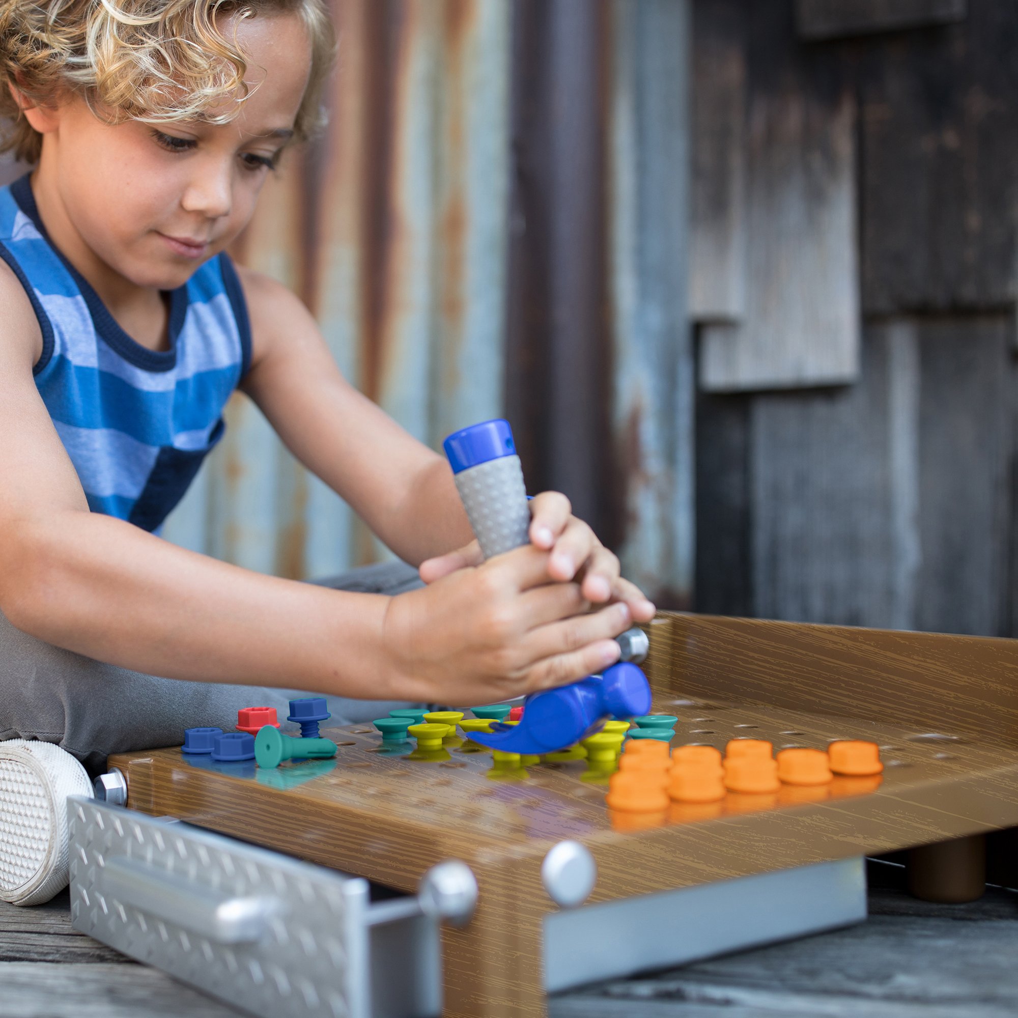 Educational Insights Design & Drill My First Workbench, Drill Toy, STEM & Construction, 125 Pieces, Ages 3+