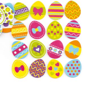 baker ross ar153 easter egg foam stickers - pack of 125, spring self adhesive puffy scrapbook stickers themed embellishments for kids arts and crafts