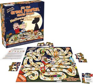 aquarius peanuts great pumpkin board game - peanuts themed board game - fun family holiday gift for kids & adults - officially licensed peanuts comics & show merchandise & collectibles