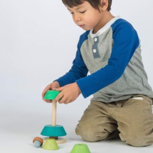 Tender Leaf Toys - Stacking Fir Tree - Wooden Tree Top Sorter and Stacker - Educational Toy for 18m+