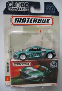 matchbox globe travelers green audi r8 65th anniversary