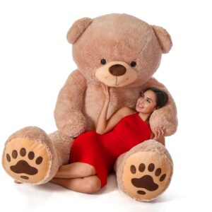 giant teddy brand - premium quality giant stuffed teddy bear (amber tan, 7 foot)