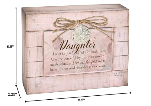 Cottage Garden Daughter You are Loved Blush Pink Distressed Locket Music Box Plays You Light Up My Life