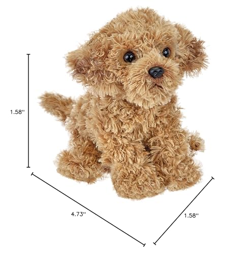 Bearington Caramel Dog 13 Inch Stuffed Dog - Puppy Stuffed Animal - Dog Plush - Goldendoodle Stuffed Animal Labradoodle