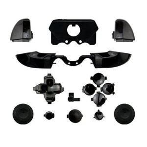 matte abxy dpad triggers full buttons set mod kits for xbox one elite controller (black)