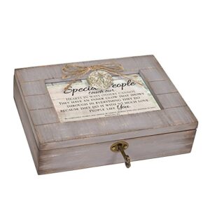 Cottage Garden Special People Touch Our Hearts Grey Distressed Locket Music Box Plays Amazing Grace