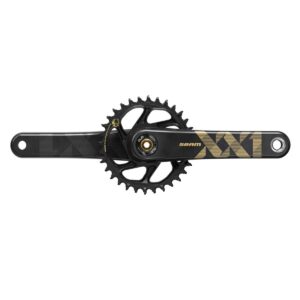 sram xx1 eagle carbon boost crankset - 170mm, 12-speed, 34t, direct mount, dub spindle interface, black/gold