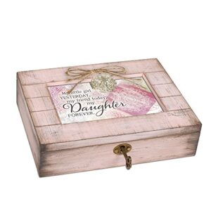 cottage garden my friend my daughter forever blush pink distressed locket music box plays you light up my life