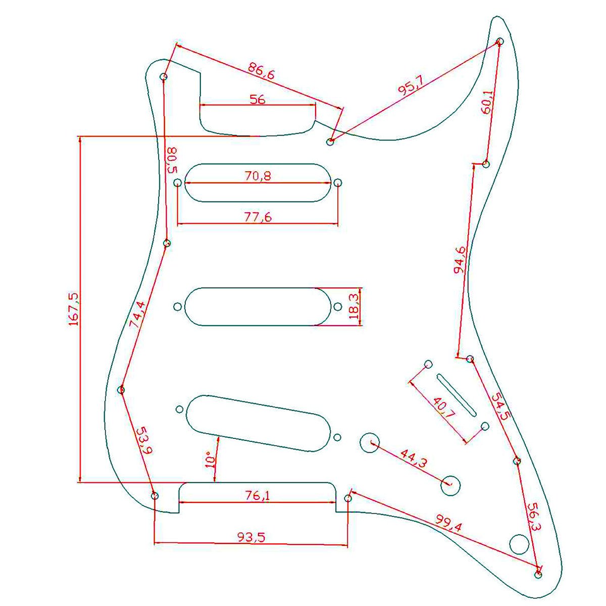 Dopro 11 Hole Vintage 62 Strat ST SSS Single Coil Pickups Guitar Pickguard Scratch Plate with Screws for American FD 62 Stratocaster Vintage Tortoise