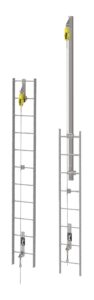 msa vertical ladder lifeline kit with extension post, 55ft,(17m)