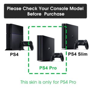 eSeeking Full Body Protective Vinyl Skin Decal for PS4 Pro Console and 2PCS PS4 Pro Controller Skins Stickers Elegant Rainbow