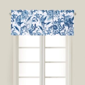 c&f home julianna blue floral botanical garden spring summer cotton bedroom guestroom premium window valance valance blue