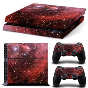 eseeking whole body vinyl skin sticker decal cover for ps4 console and 2pcs controllers skins red nebula