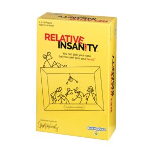 relative insanity, card games - family games night, kids games, laugh till you drop card games for adults, travel games, fun, kid games, designed by comedian jeff foxworthy, multi-player, ages 14+