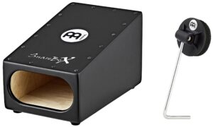 meinl pickup snarebox with l-shaped soft foam beater and internal snares for high pitched stomp box rhythms - made in europe - baltic birch wood, 2-year warranty (psnarebox)