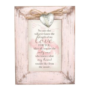 cottage garden who knows my heart from inside blush pink distressed locket easel back picture frame