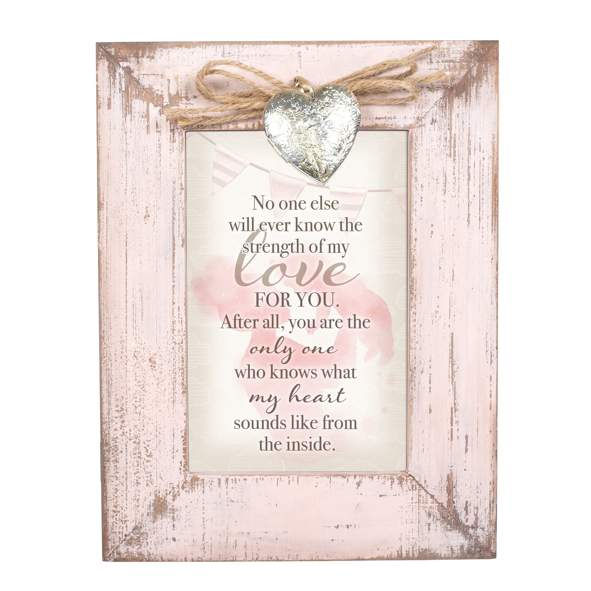 Cottage Garden Who Knows My Heart from Inside Blush Pink Distressed Locket Easel Back Picture Frame