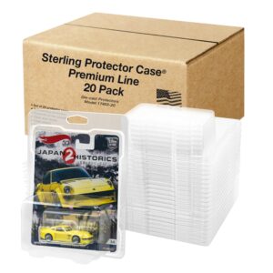 sterling protector case model 17403 premium line 20 pack for hot wheels premium diecast, fits card size 6.5 x 5.25 inches durable acid-free clear storage clamshell