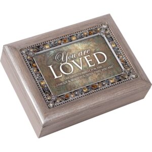 cottage garden loved unconditionally brushed pewter jewelry music box plays wonderful world