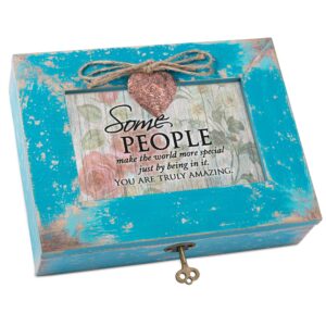 cottage garden some people make world special teal distressed locket music box plays wonderful world