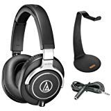 audio-technica ath-m70x pro monitor headphones with headphone stand & extension cable 10'