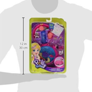 Polly Pocket Compact Playset, Flamingo Floatie with 2 Micro Dolls & Accessories, Travel Toy with Surprise Reveals