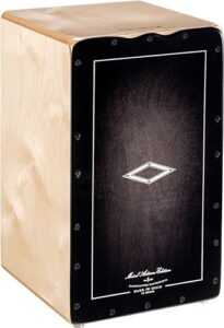 meinl artisan string cajon with ebony burst frontplate / baltic birch body - made in spain - soleá line, 2-year warranty (aesleyb)