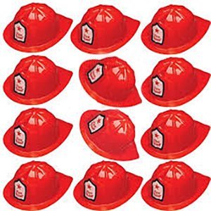 24pcs red soft plastic firefighter kids party dress up novelty hat