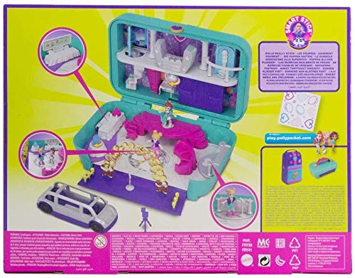 Polly Pocket Hidden Places Dance Par-taay! Case with Dance Theme, Dolls & Accessories