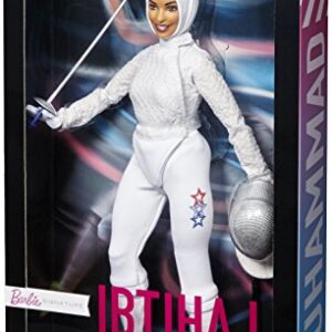 Barbie Ibtihaj Muhammad Doll with Fencing Uniform, Hijab, Sabre and Mask