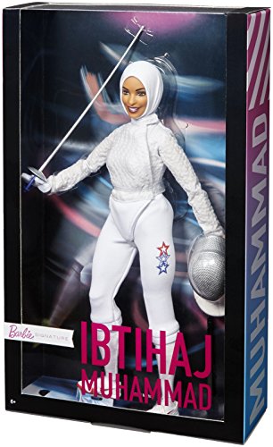 Barbie Ibtihaj Muhammad Doll with Fencing Uniform, Hijab, Sabre and Mask